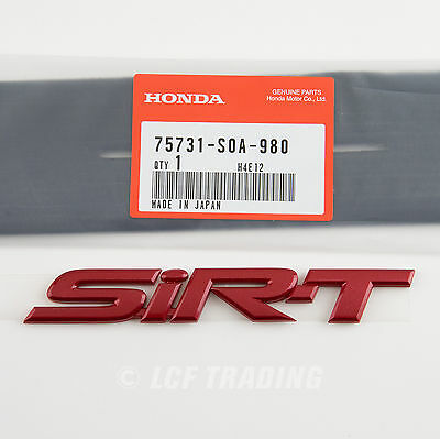 Authentic OEM JDM Honda 1998-2002 Accord SiR-T Emblem Red 75731-S0A-98 ...