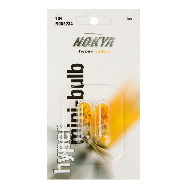 NOKYA 194 (T10) BULBS HYPER YELLOW 5W PACK OF 2 NOK5234 - MTQ INC